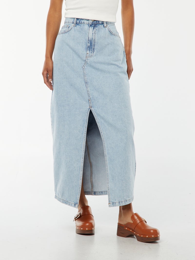 Jupe longue en jean - BLEU - Kiabi - 20.00€