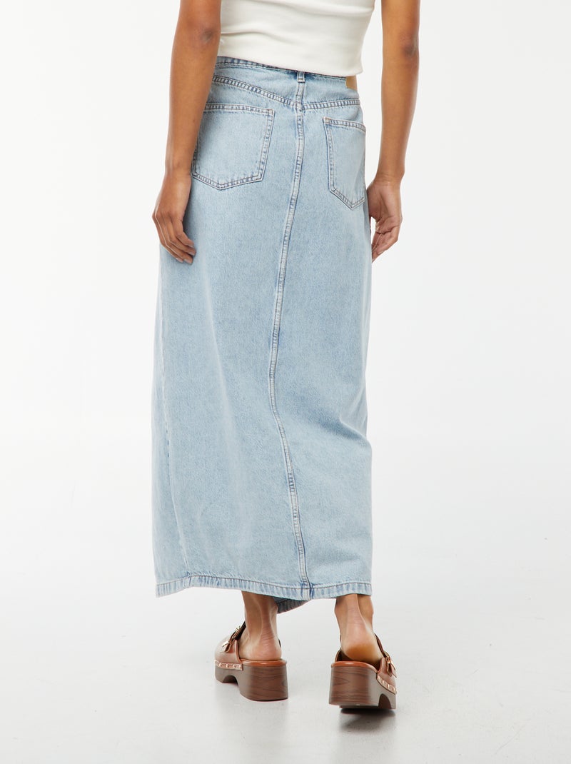 Jupe longue en jean - BLEU - Kiabi - 20.00€