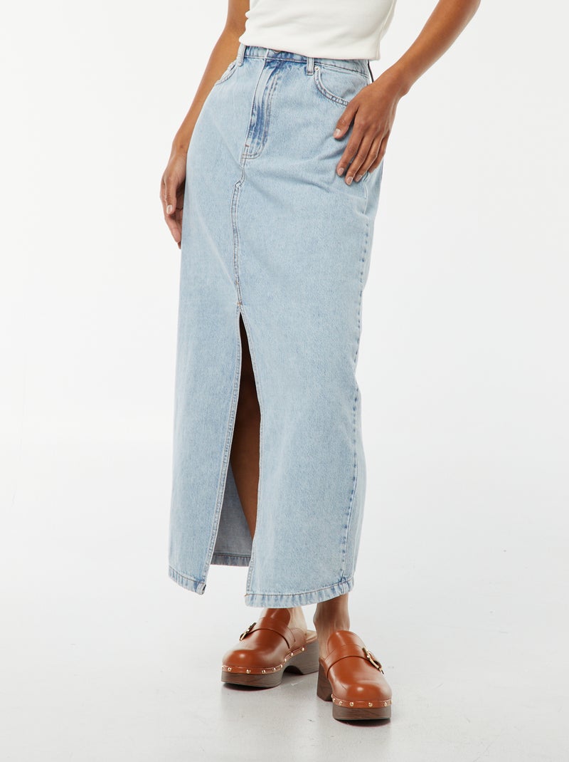 Jupe longue en jean - BLEU - Kiabi - 20.00€