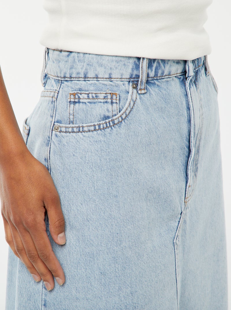 Jupe longue en jean - BLEU - Femme - 20.00€ - Kiabi