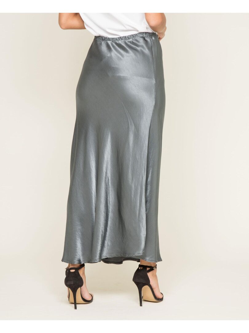 Jupe longue satin XATIN - Gris - Kiabi - nu€