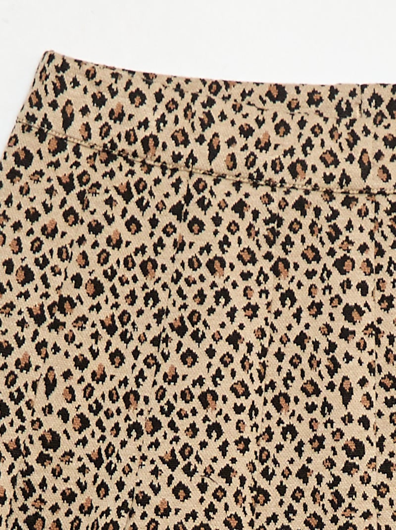 Jupe maille léopard - Beige - Fille - 8.00€ - Kiabi