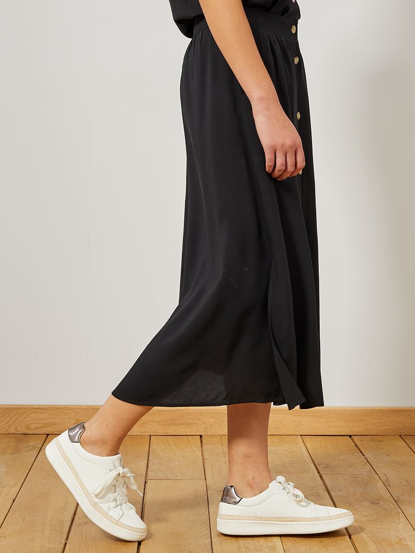 Jupe Midi Boutonnée Noir Kiabi 15 00€