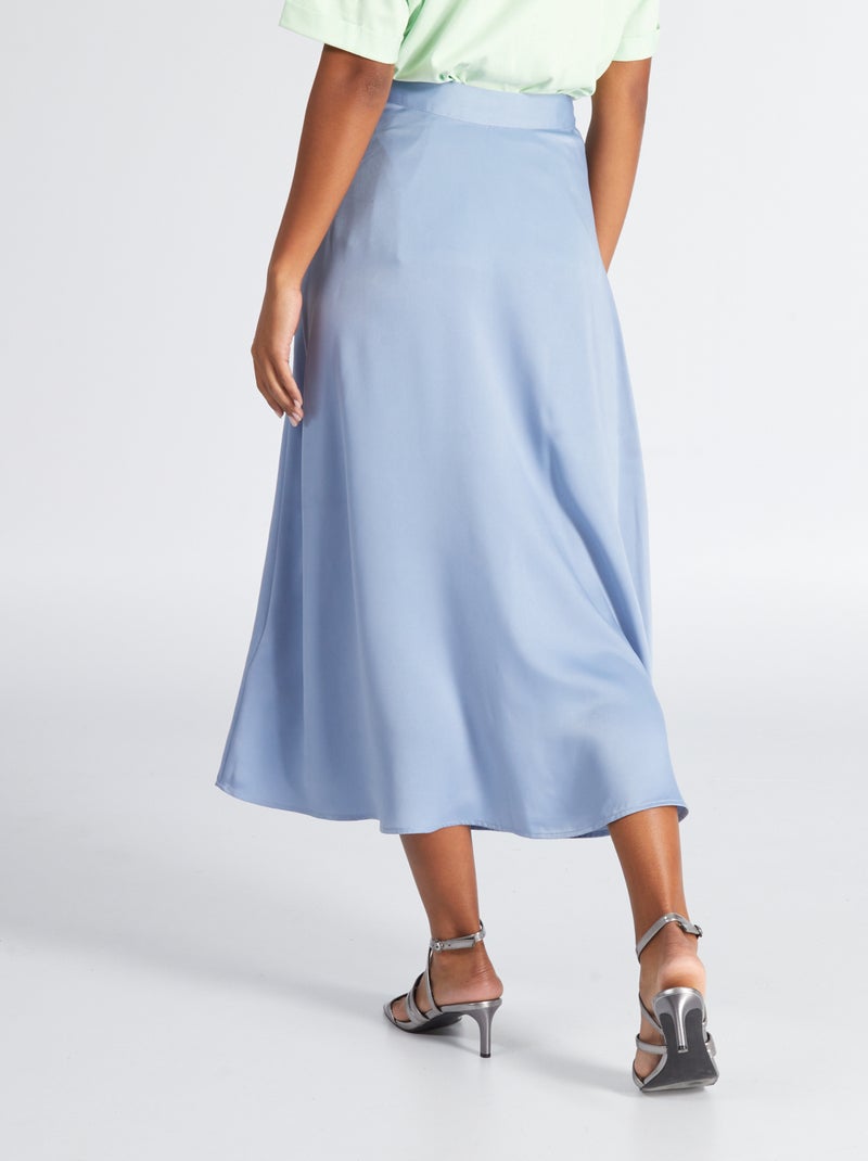 Jupe midi en satin - Bleu - Kiabi - 20.00€