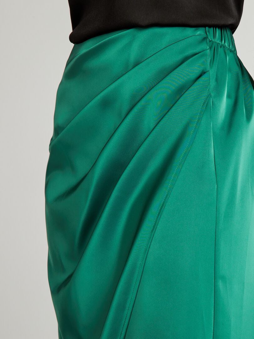 Jupe midi en satin - Vert - Kiabi - 22.00€