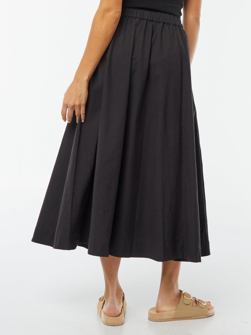 Jupe midi forme évasée - noir - Femme - 16.00€ - Kiabi