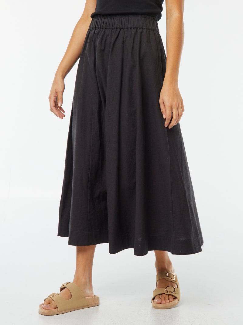 Jupe midi forme évasée - noir - Femme - 16.00€ - Kiabi