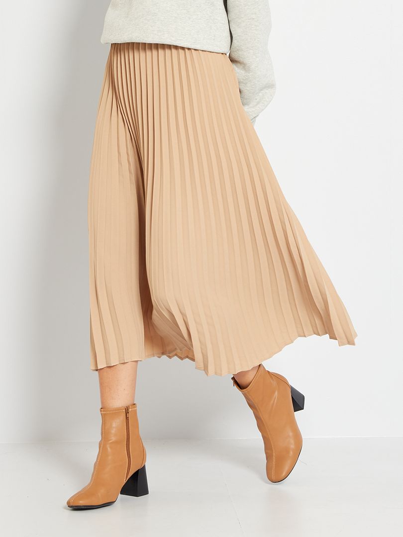 Jupe Midi Plissée Beige Kiabi 18 00€