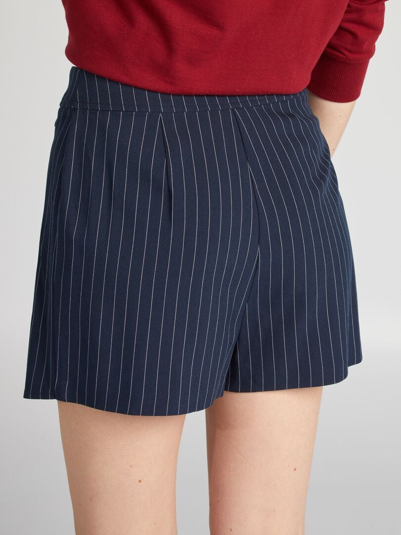 Jupe short à rayures - Bleu foncé - Kiabi - 15.00€