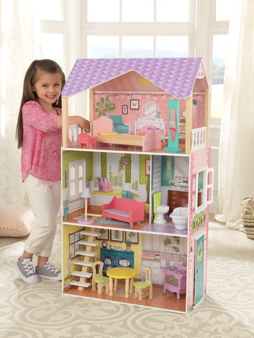 KidKraft - Maison de poupée en bois Poppy avec 11 accessoires inclus - N/A - Kiabi - 114.99€