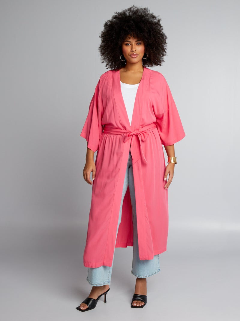 Kimono long - Rose - Grandes tailles - Femme - 27.00€ - Kiabi