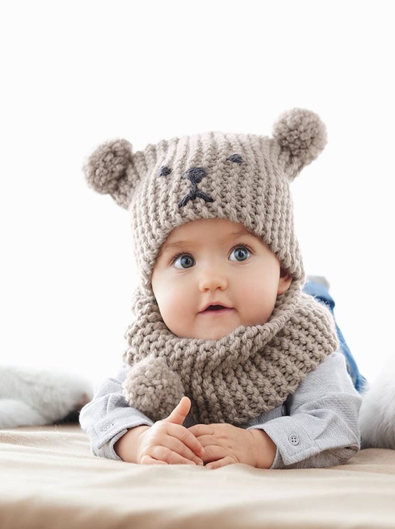 Kit Tricot Bonnet Bobby et Snood Barth - Marron clair - 0.00€ - Kiabi