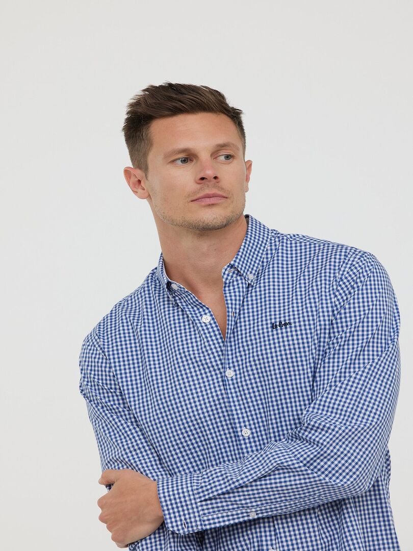 Lee Cooper - Chemise manches longues coton regular DOMINICO - Bleu ...