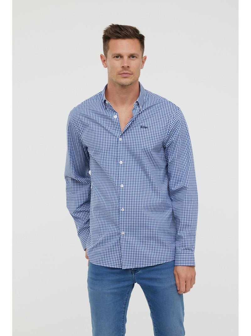 Lee Cooper - Chemise manches longues coton regular DOMINICO - Bleu ...