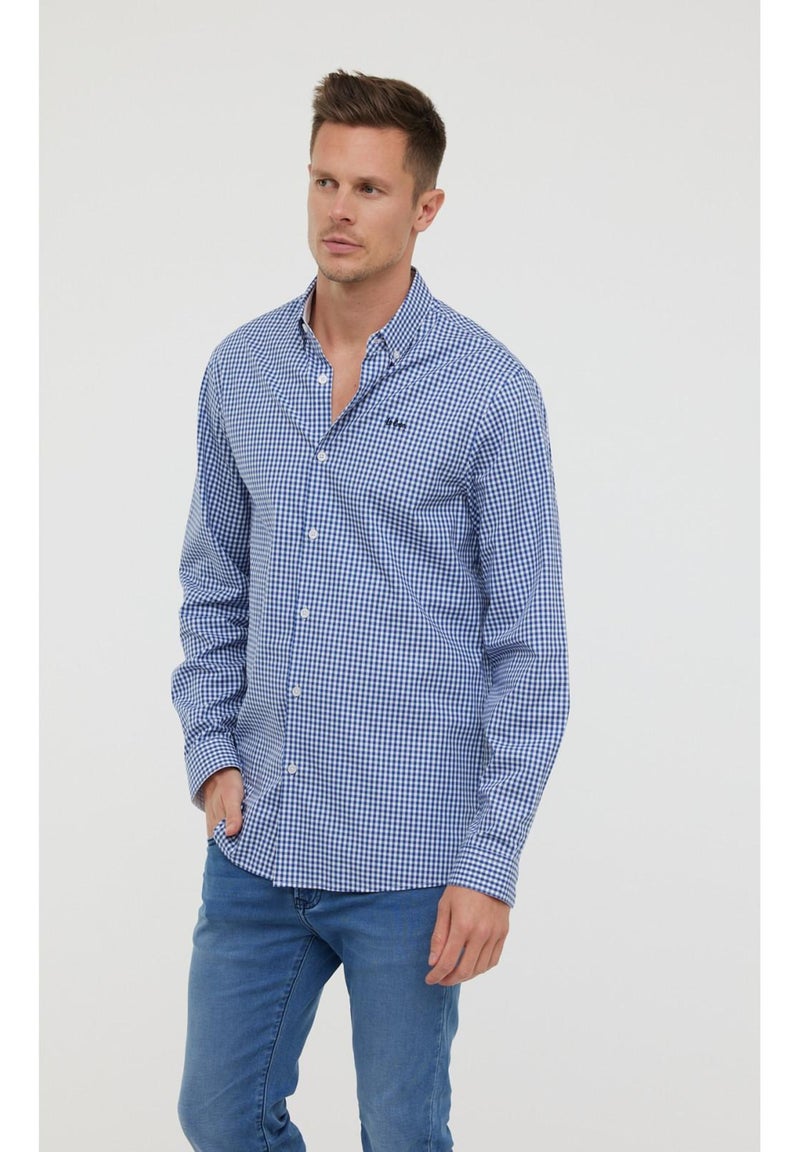 Lee Cooper - Chemise manches longues coton regular DOMINICO - Bleu ...