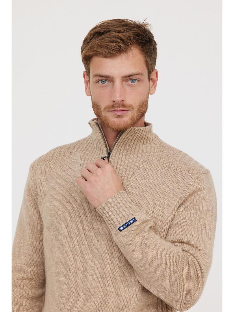Lee Cooper - Pull laine straight CHAR - Beige argile - Kiabi - nu€