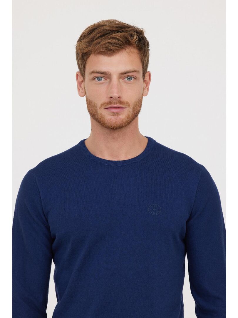 Lee Cooper - Pull manches longues coton regular CORIL - Bleu marine ...