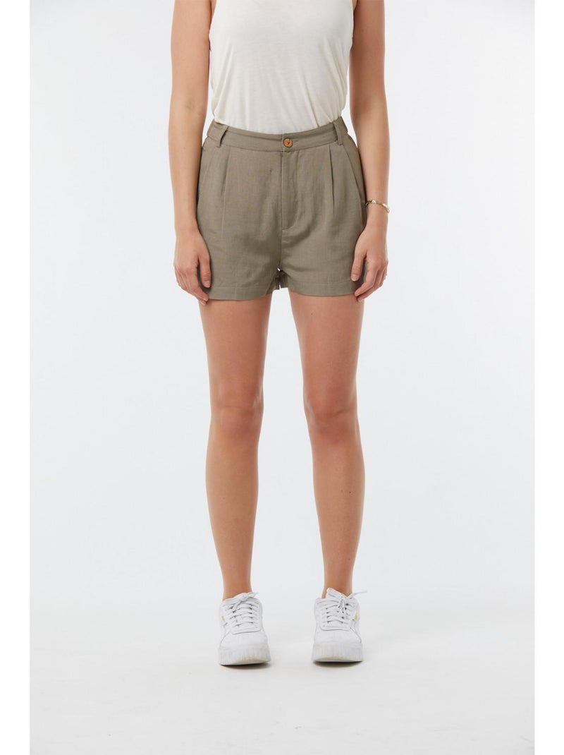 Lee Cooper - Short rayon flex regular fit NIKITA - Marron noisette ...