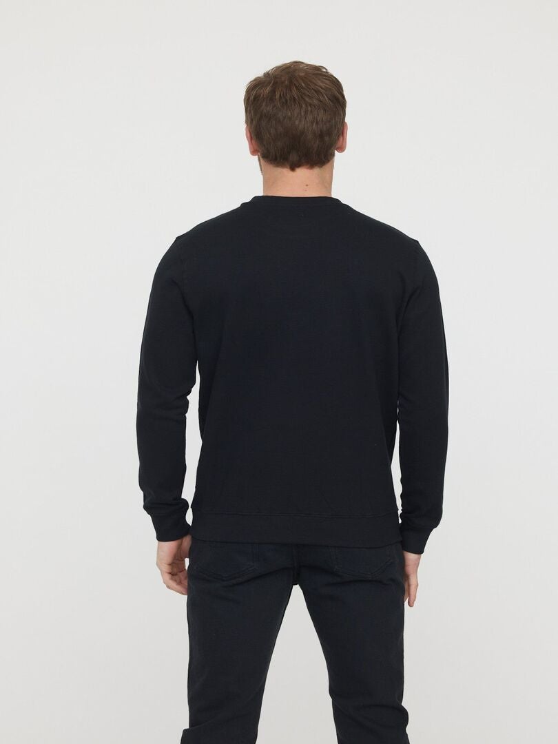 Lee Cooper - Sweatshirt manches longues coton regular EDIE - Noir ...