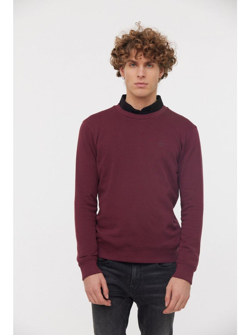 Lee Cooper - Sweatshirt manches longues coton regular EDIE - Rouge ...