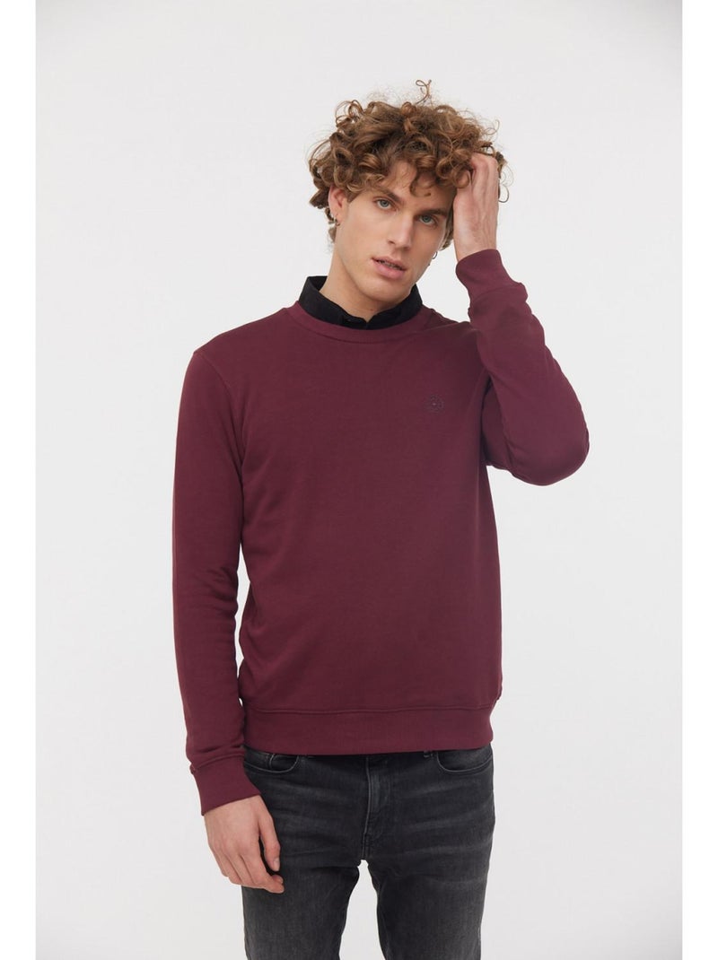 Lee Cooper - Sweatshirt manches longues coton regular EDIE - Rouge ...