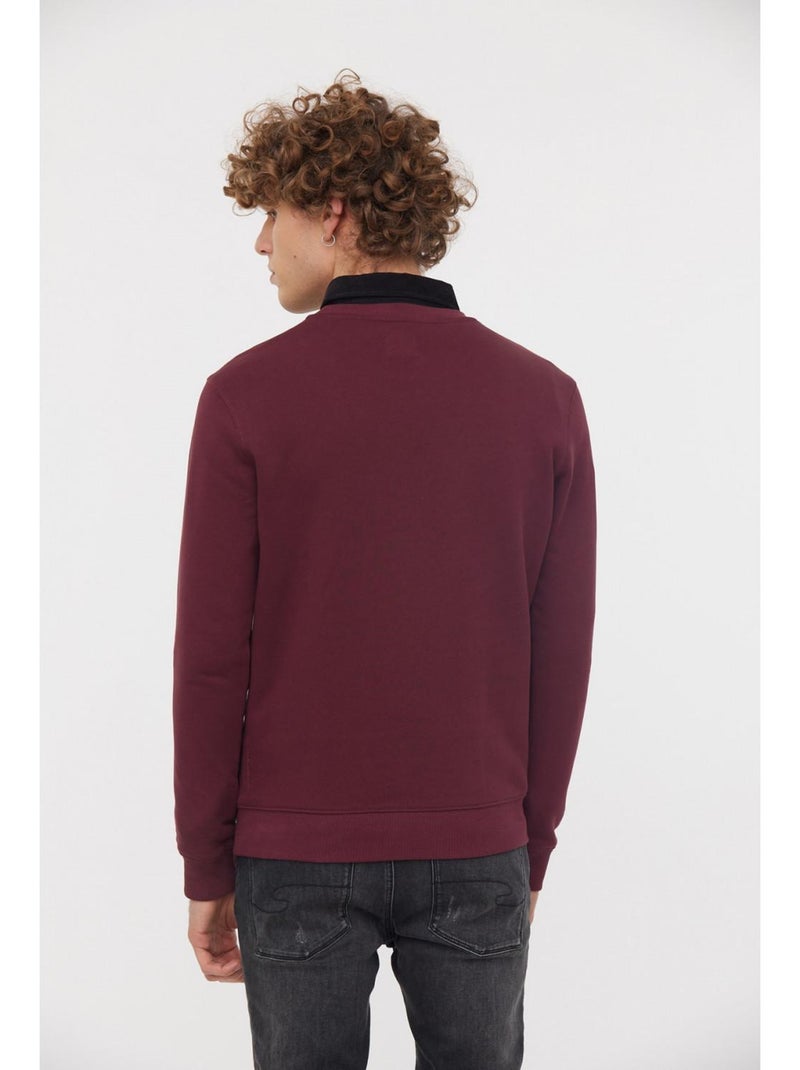 Lee Cooper - Sweatshirt manches longues coton regular EDIE - Rouge ...