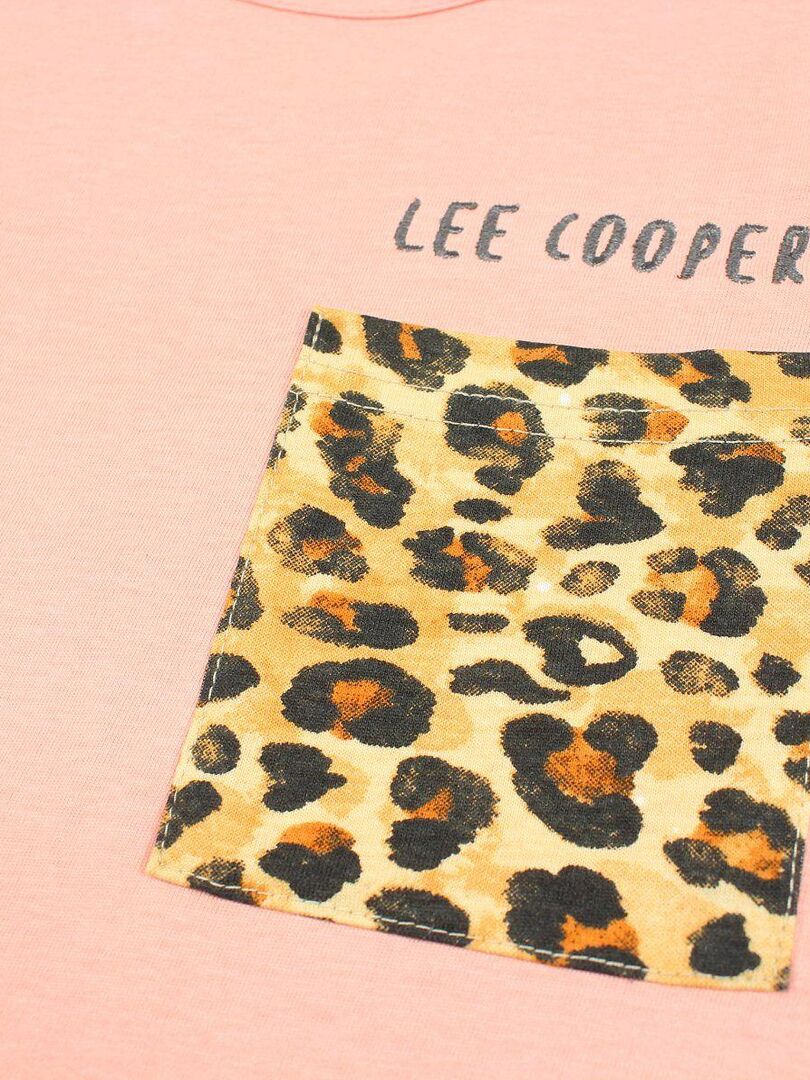 Lee Cooper - T-shirt imprimé Lee Cooper en coton - Orange corail ...