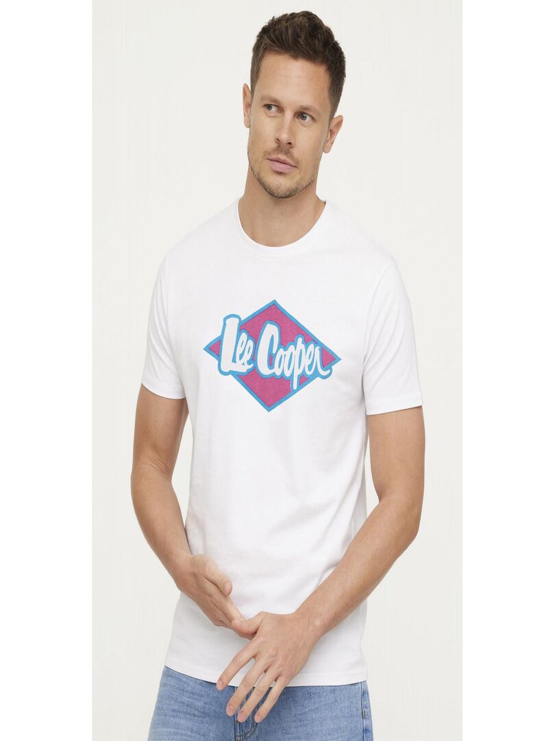 Lee Cooper - T-shirt manches courtes coton col rond AZZIK - Rose ...