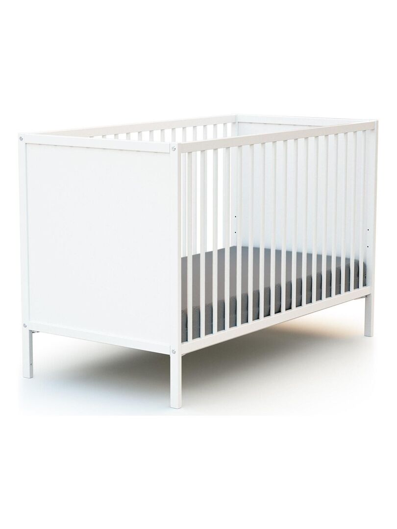 Lit bébé en bois - Blanc - Kiabi - 159.90€