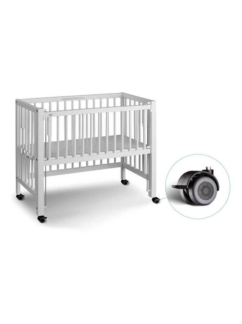 Lit berceau co-dodo à barrières coulissantes, Sophie Tissi - Blanc ...