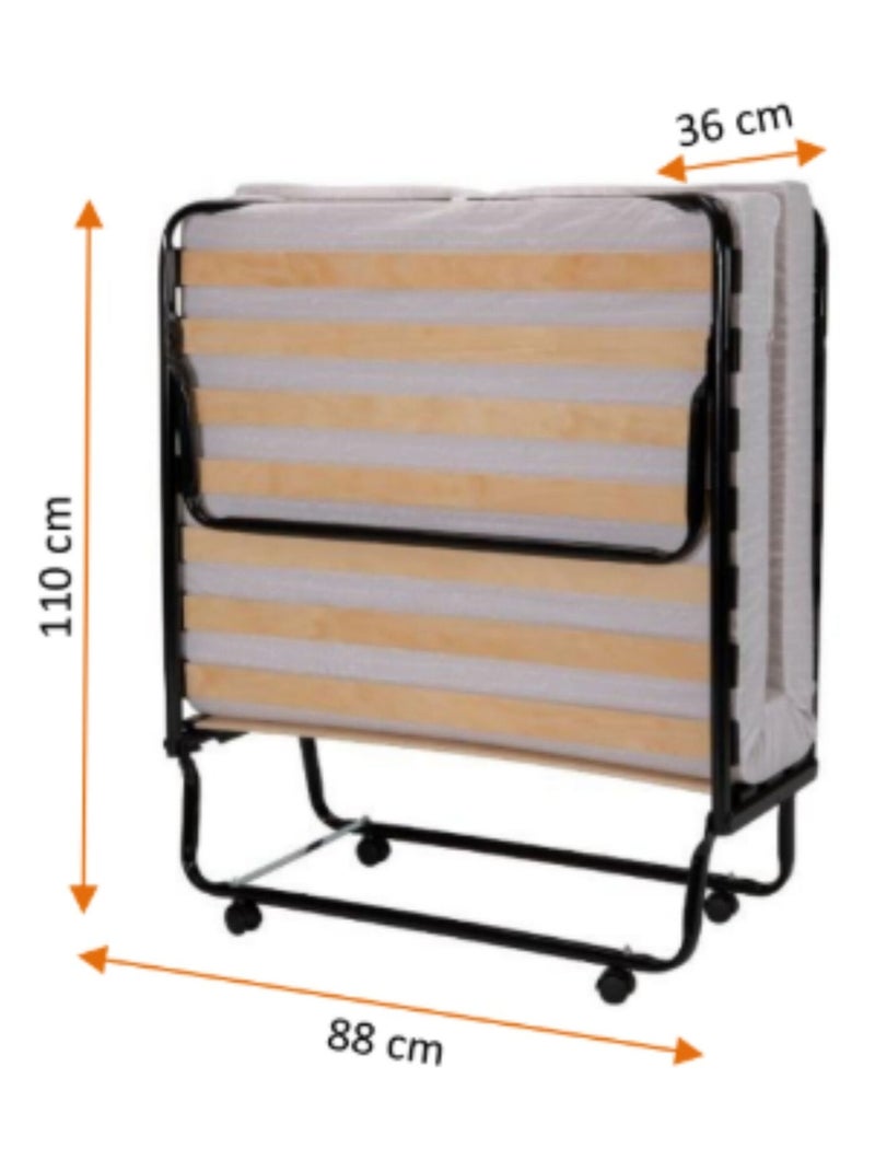 Lit d'appoint pliant avec matelas 10 cm - Bleu marine - Maison - 0.00 ...