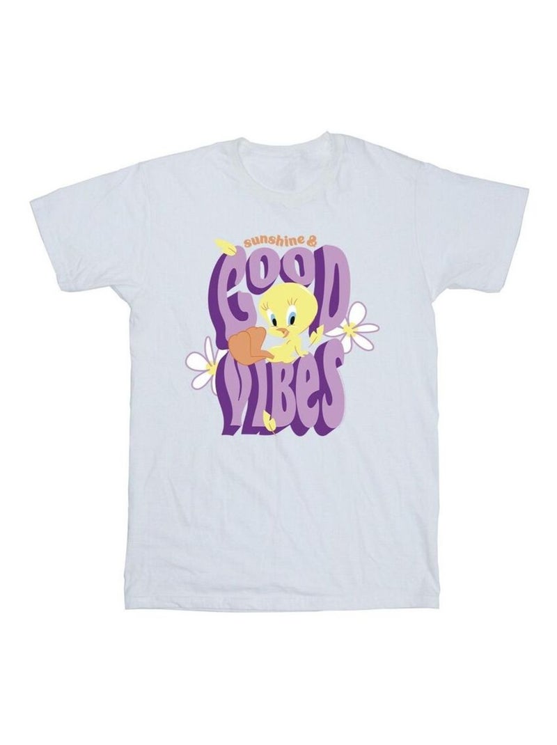 Looney Tunes - T-shirt TWEEDAY SUNSHINE & GOOD VIBES - Blanc - Kiabi - nu€