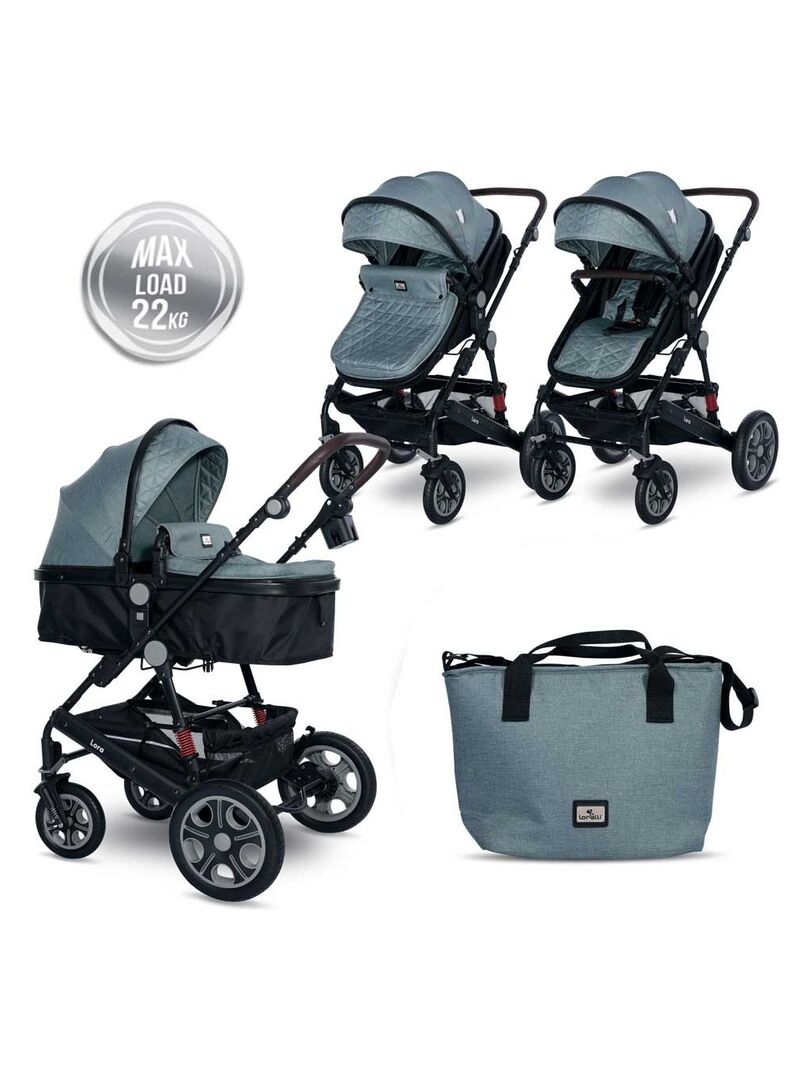 LORELLI - Poussette combinée trio 3 en 1 - siège auto 0m – nacelle – dès la naissance – jusqu’à ...