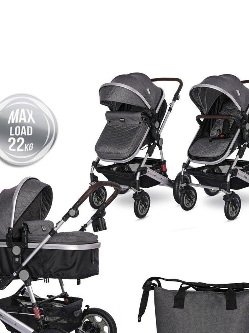 LORELLI - Poussette combinée trio 3 en 1 - siège auto 0m – nacelle – dès la naissance – jusqu’à ...
