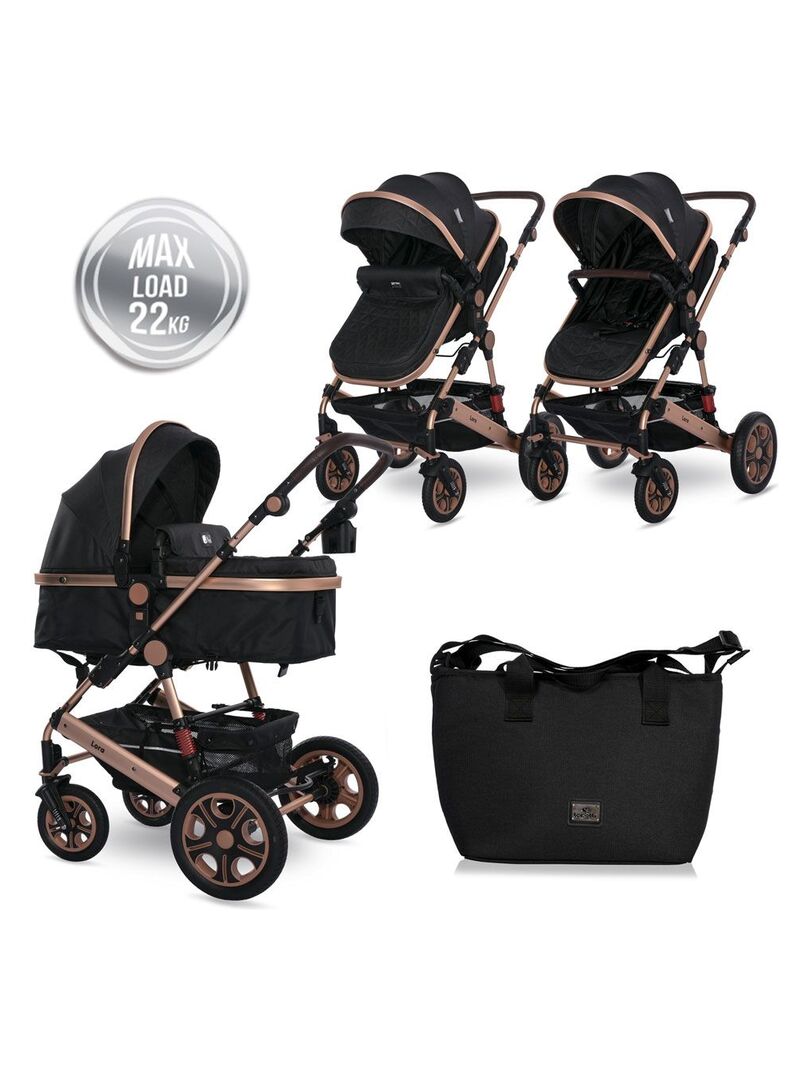 LORELLI - Poussette combinée trio 3 en 1 - siège auto 0m – nacelle – dès la naissance – jusqu’à ...
