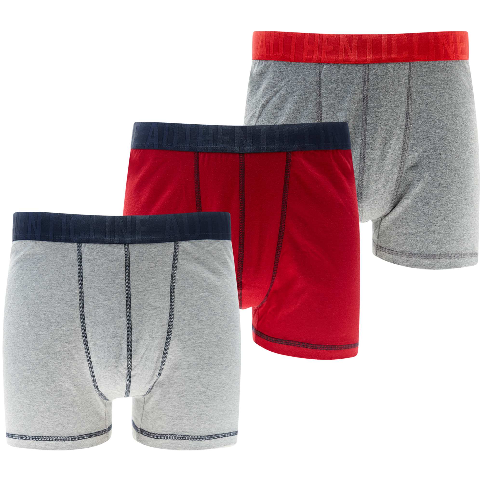 Lot 3 boxers grande taille Grande taille homme - gris/rouge - Kiabi - 12,00€