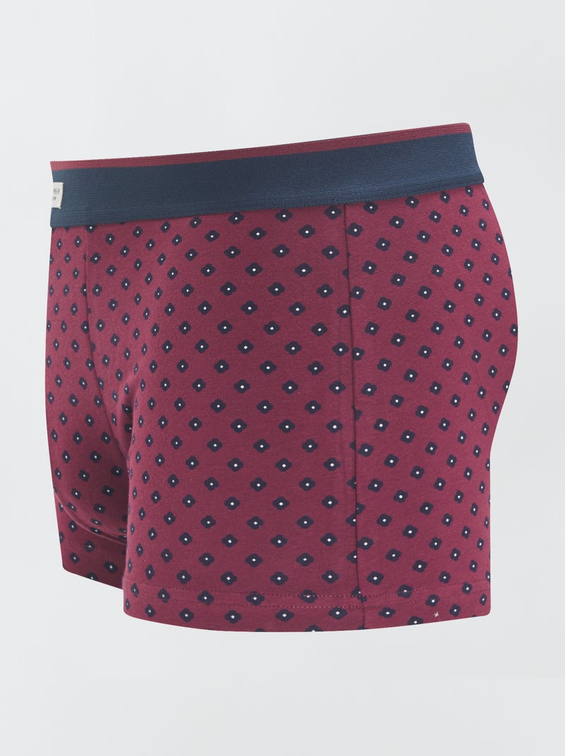 Lot 3 boxers stretch - Bleu/rouge - 3.90€ - Kiabi