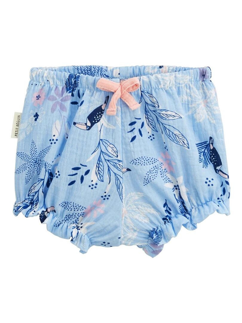 Lot de 2 bloomers bébé en gaze de coton Bella Chica - Bleu - Kiabi - 9.59€