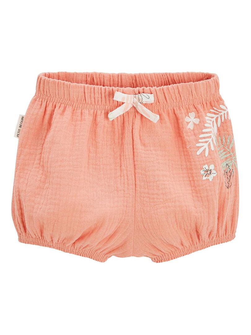 Lot de 2 bloomers bébé en gaze de coton Cilaos - Orange corail - Kiabi ...