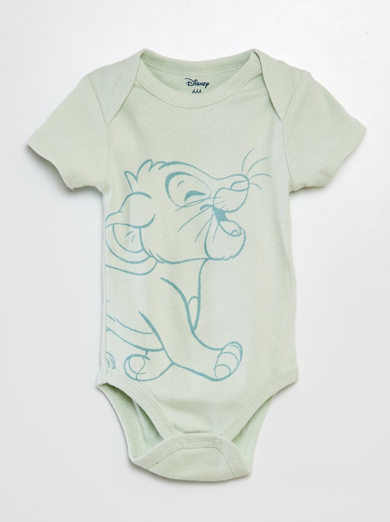Lot de 2 bodies à manches courtes 'Simba' 'Disney' - VERT - 10.00€ - Kiabi