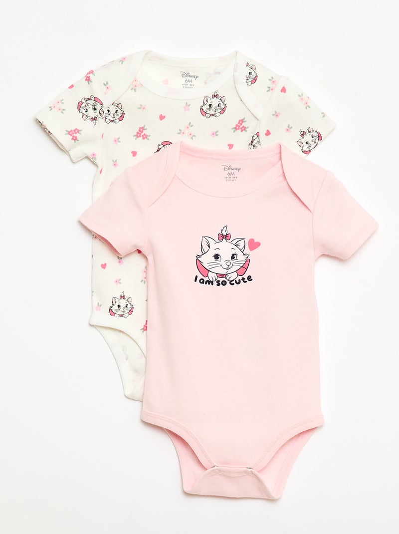Lot de 2 bodies manches courtes 'Disney' 'Marie' - Rose - 10.00€ - Kiabi