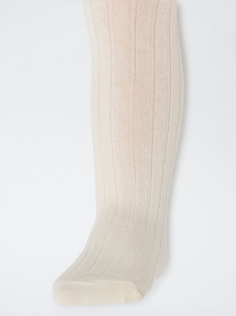 Lot de 2 collants côtelés chauds - Marron - Bébé fille - 9.00€ - Kiabi