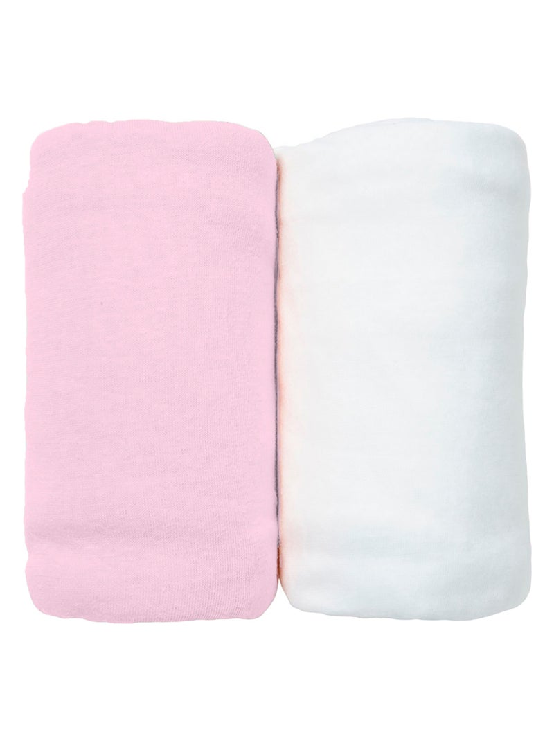 Lot De 2 Draps Housse Jersey 60x120 Cm Coton Bio Rose Clair Kiabi