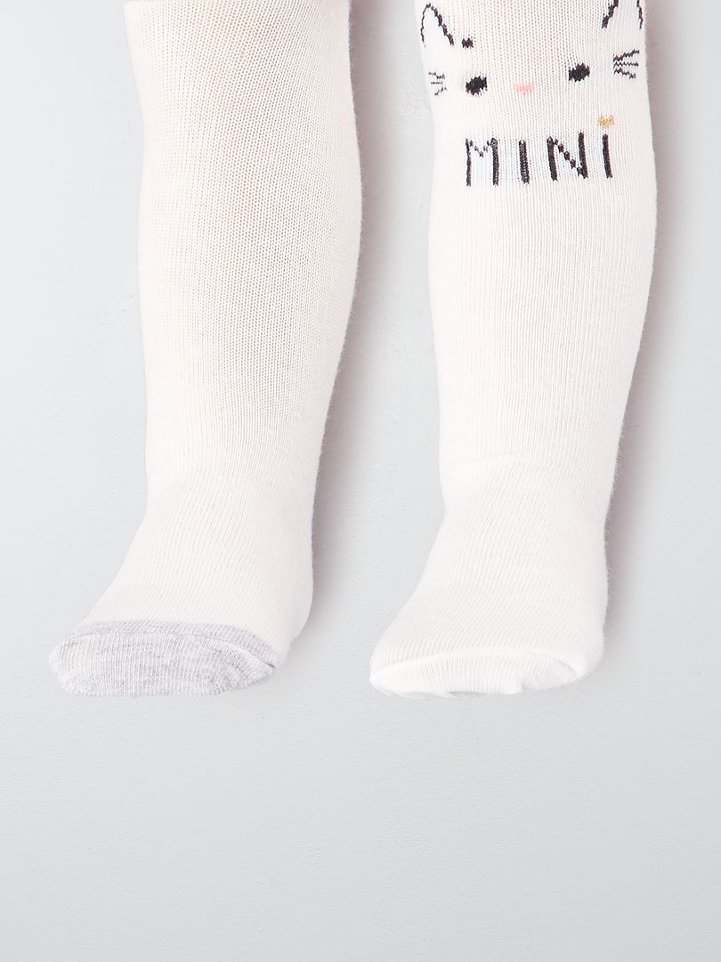 Lot de 2 paires de collants - blanc - Kiabi - 6.00€
