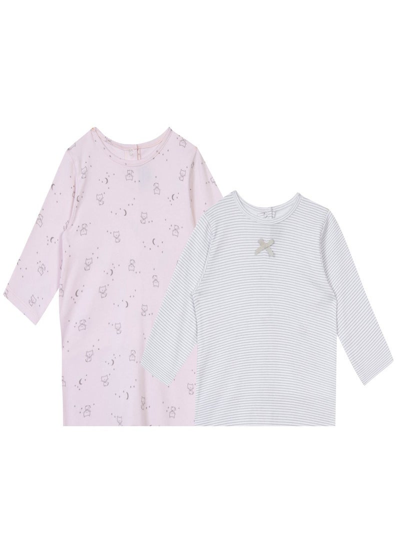 Lot De 2 Pyjamas Oeko-tex Une Pièce 'miniman' - Gris clair - Kiabi - nu€