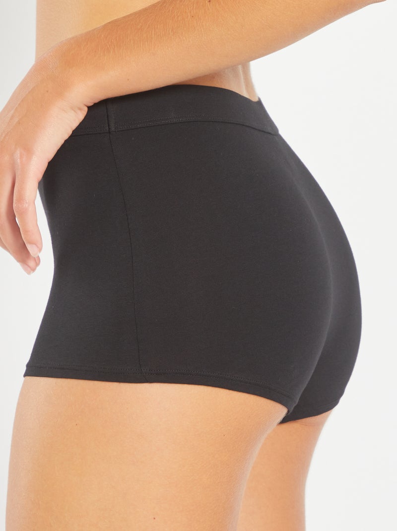Lot de 2 shorties en coton - noir - Femme - 10.00€ - Kiabi