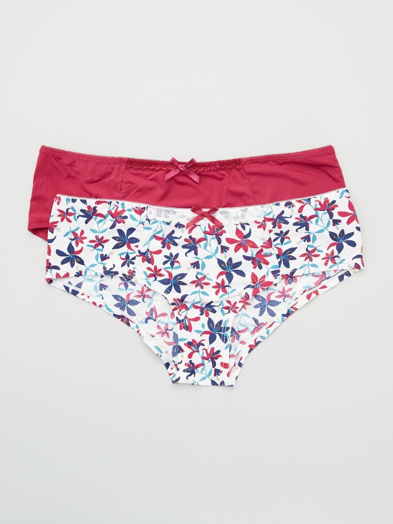 Lot de 2 shorties 'Envie de Lingerie' - blanc/rose - Kiabi - 4.00€