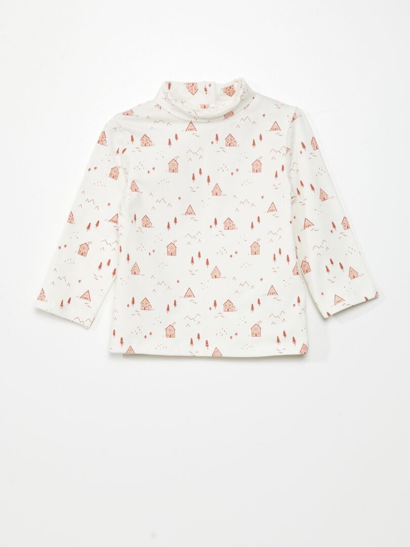 Lot de 2 sous-pulls imprimés - Blanc/orange - Kiabi - 8.00€