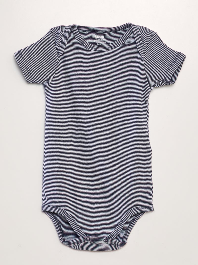 Lot de 3 bodies - Bleu/blanc - Bébé garçon - 2.40€ - Kiabi