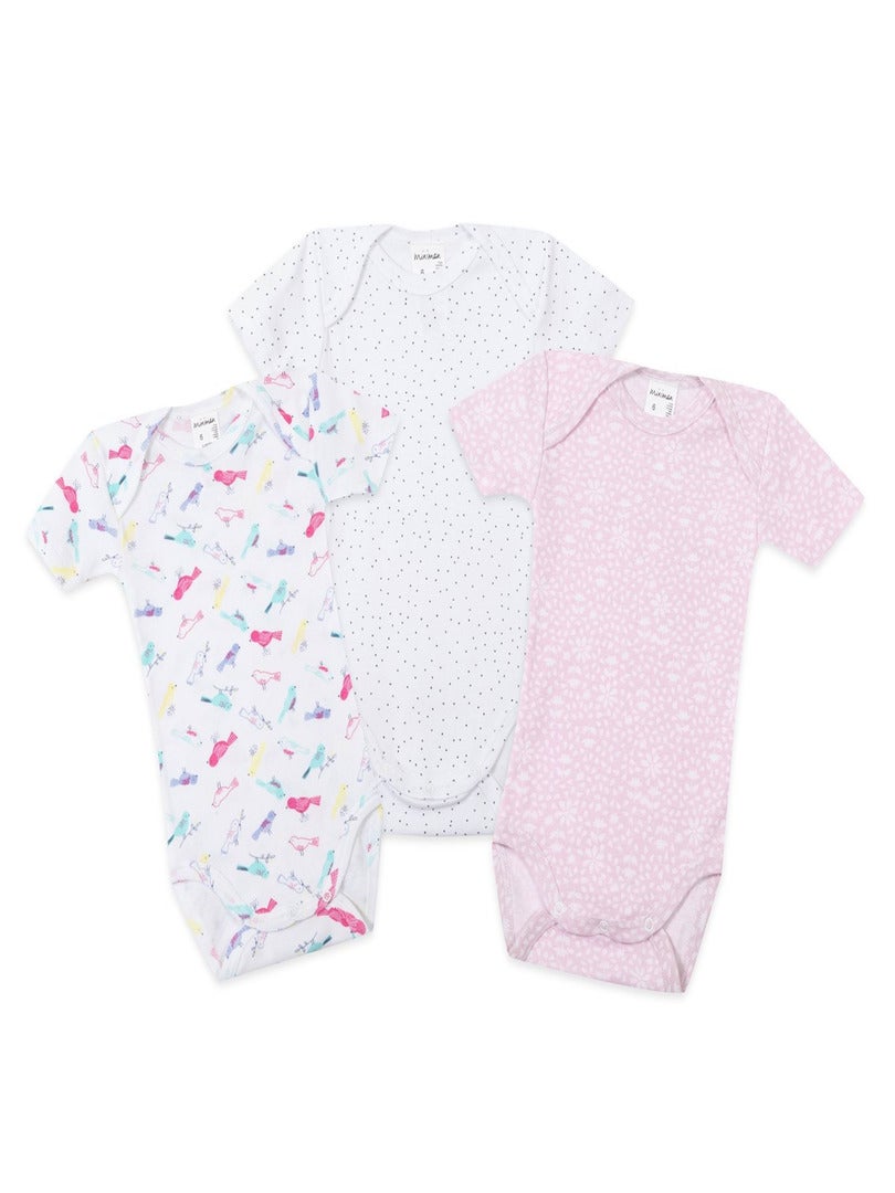 Lot De 3 Bodies Manches Courtes Oeko-tex 'miniman' - Blanc - Kiabi - nu€